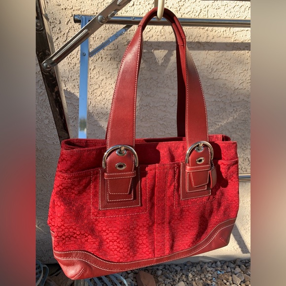 Coach | Bags | Rare Coach Red Large Signature Business Tote | Poshmark